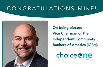 ChoiceOne Bank President Michael Burke Named ICBA Vice Chairman